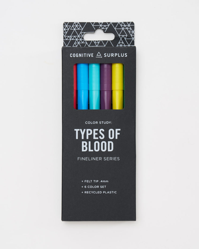 Types of Blood Fineliner Pens (Pack of 6) – Cognitive Surplus